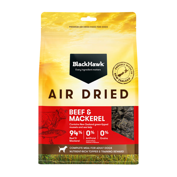 Black Hawk Air Dried Beef & Mackerel Dog Food – Uncle Tom's Pet & Poultry
