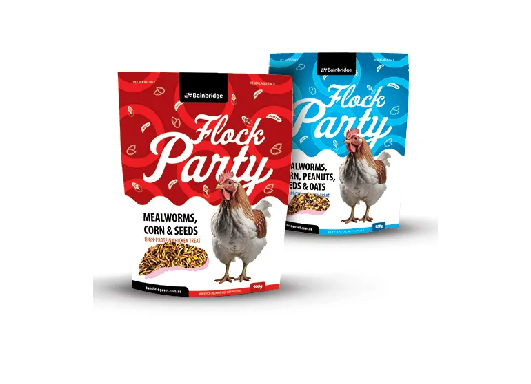 Bainbridge Flock Party Blue - Mealworms, Corn, Peanuts, Seeds & Oats C ...