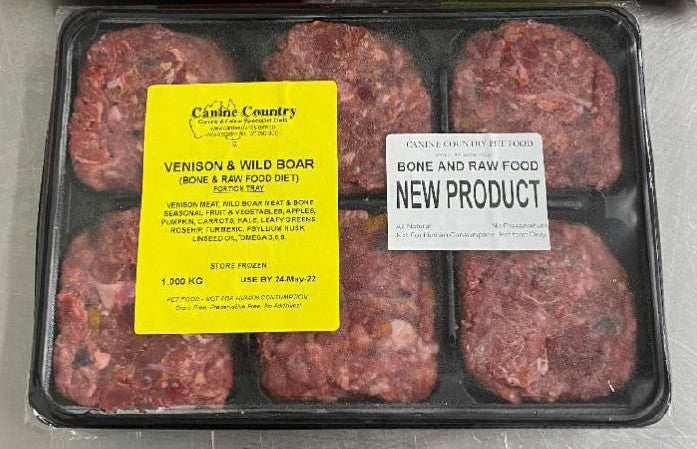 Canine Country Venison & Wild Boar Barf Tray 1kg – Uncle Tom's Pet ...