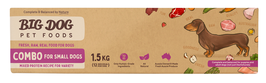 Big Dog Combo Raw Diet Small Dog Food 1.5kg – Uncle Tom's Pet & Poultry